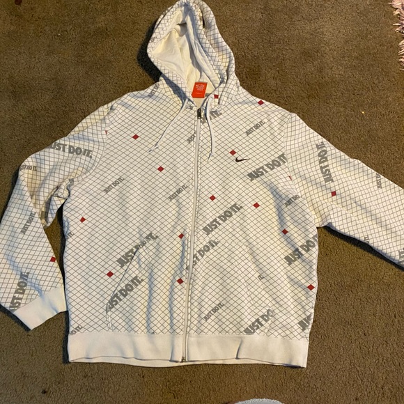 Nike | Jackets & Coats | Vintage Nike Just Do It Grid Zip Up Hoodie ...
